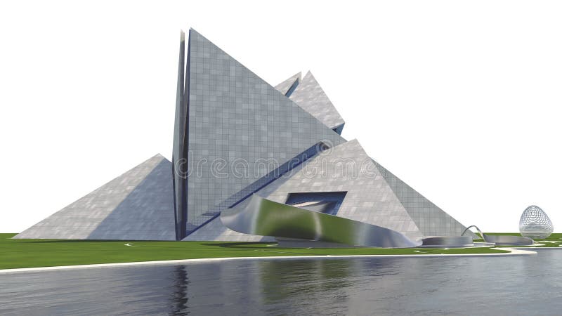 Futuristic Pyramidal Architecture Stock Image - Image of future ...