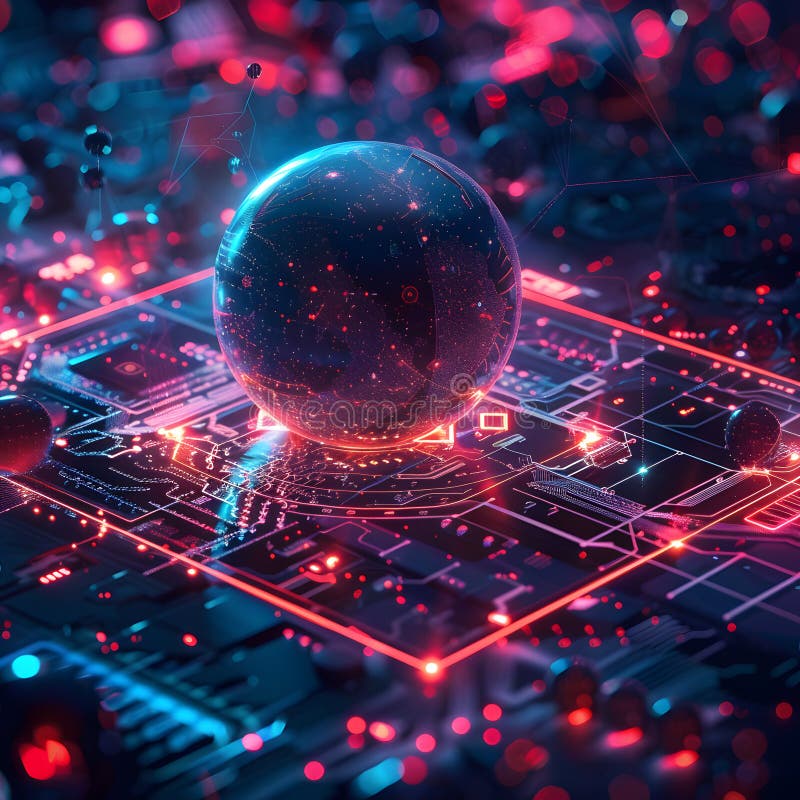 Futuristic Quantum Computer Circuit with Glowing Orb Stock Photo ... Futuristic Quantum Computer Circuit with Glowing Orb Stock Photo ...