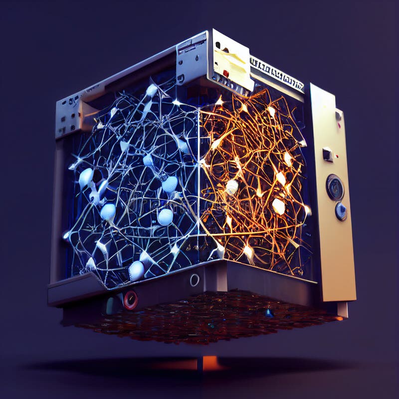 Futuristic CPU. Quantum Processor in the Global Computer Network Stock ...