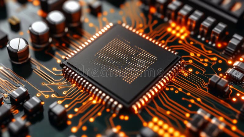 A Futuristic Quantum Computer with Shining Circuits and a Sophisticated ...