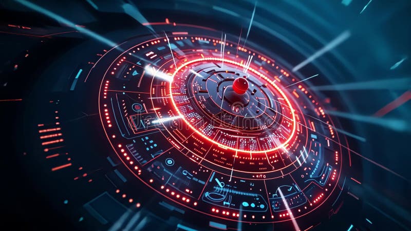 Futuristic Quantum Computing Core Processing Data with Hud Interface ...