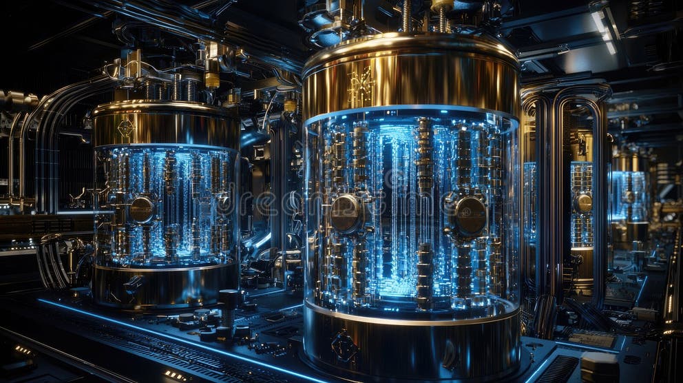 Futuristic Quantum Computing Data Center with High-tech Glowing Servers ...