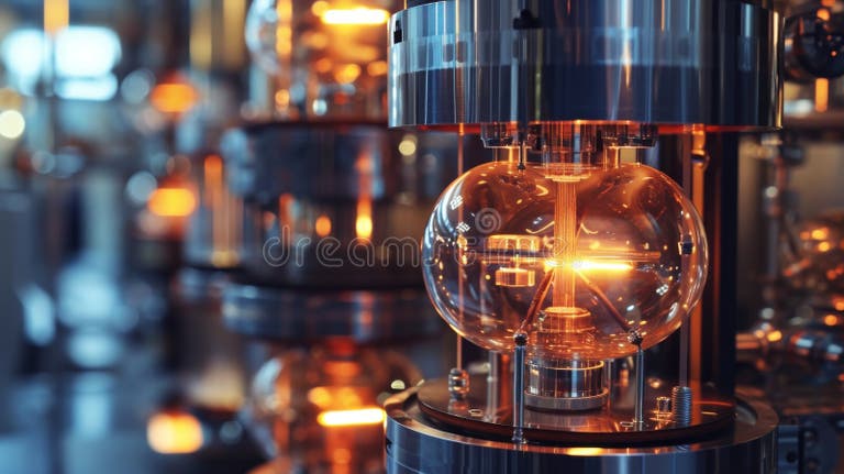 Futuristic Quantum Computing Device with Glowing Core Stock Photo ...