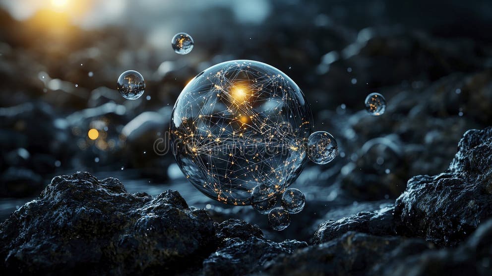 Futuristic Quantum Computing Landscape Abstract Visualization Digital ...