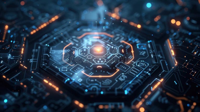 Futuristic Quantum Computing Processor Managing Big Data Flow Stock Image - Image of digital ...