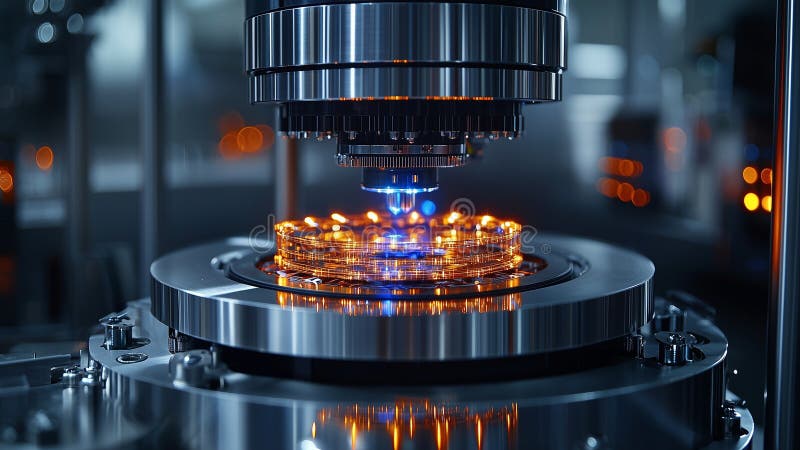 Futuristic Quantum Computing Research Facility Stock Illustration ...