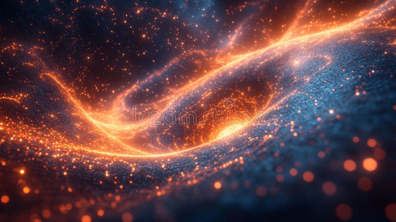 A Futuristic Quantum Field with Rays of Light Breaking through Creating ...