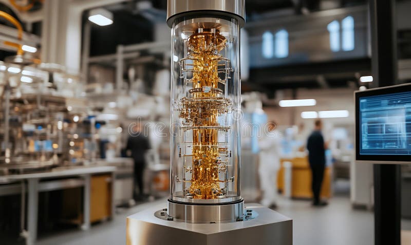 Futuristic Quantum Laboratory with Glowing Components Stock Photo ...