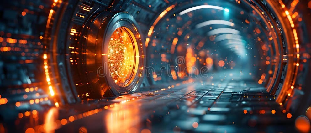 Futuristic Quantum Safe Passage. Concept Quantum Computing, Cybersecurity, Future Technology ...