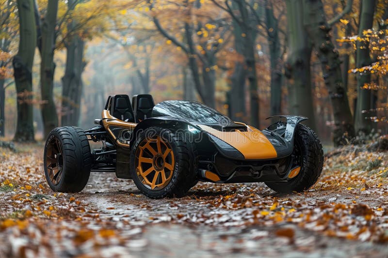 Futuristic Racing Car Design in Orange and Black. Generative AI. Stock ...