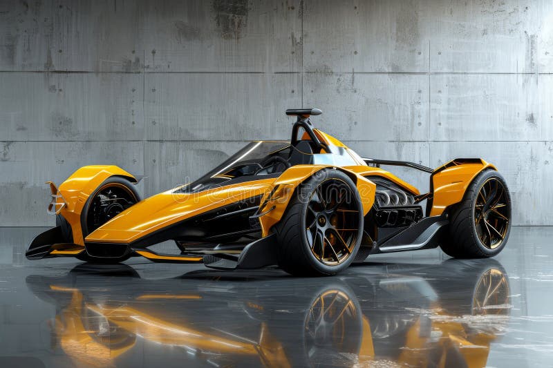 Futuristic Racing Car Design in Orange and Black. Generative AI. Stock ...