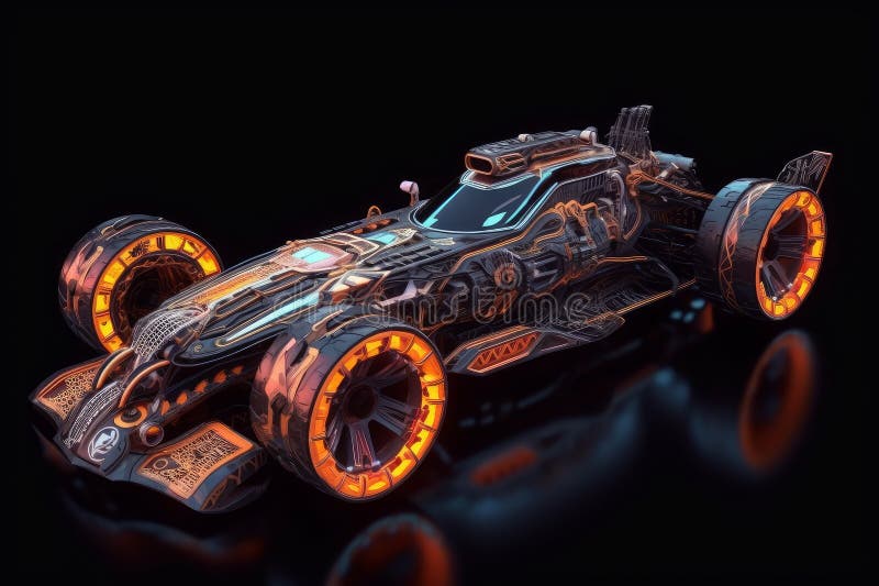 Futuristic Racing Car Road. Generate Ai Stock Illustration ...