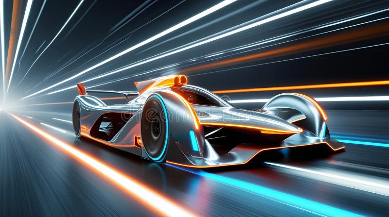 Futuristic Racing Car Symbolizing Speed, Technology, and Dynamic Motion ...