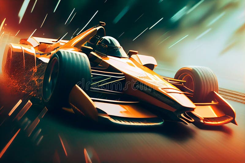 Futuristic Racing Formula at Fast Ride To Finish. Generative AI Stock ...