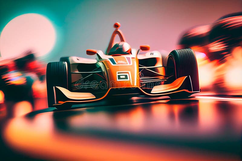 Futuristic Racing Formula at Fast Ride To Finish. Generative AI Stock ...