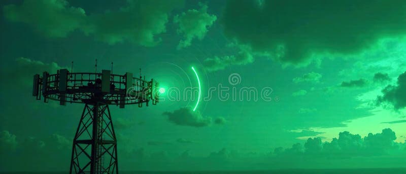 Futuristic Radar Antenna Tracking Signal Advanced Digital Communication ...