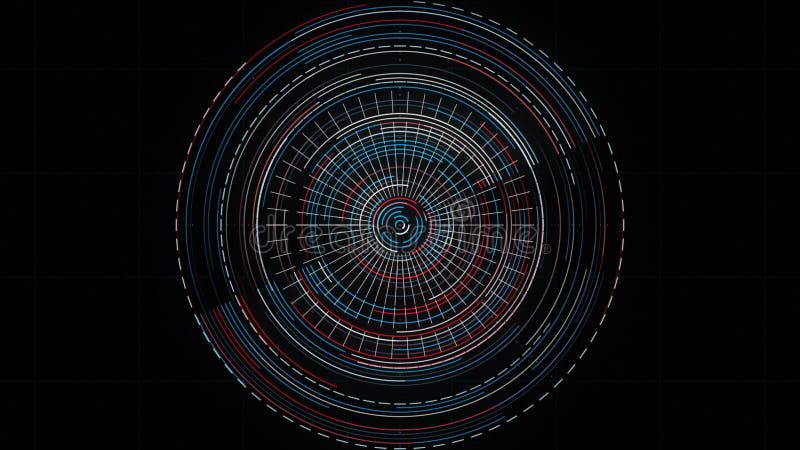 Futuristic Radar Rotation, Activated Searching Program. Animation ...