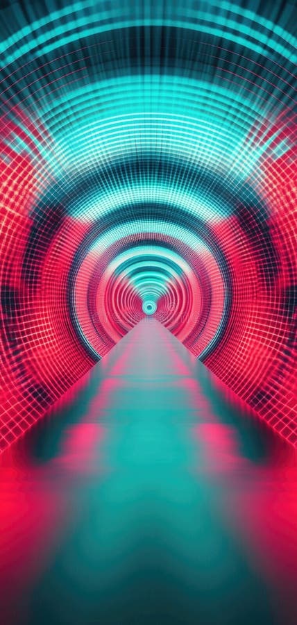 Futuristic Radial Gradient Design in Red and Turquoise, Perfect for a ...