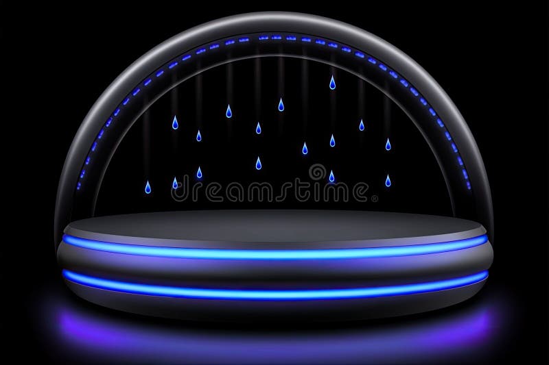 Neon Rain Stage stock illustration. Illustration of stage - 384525706