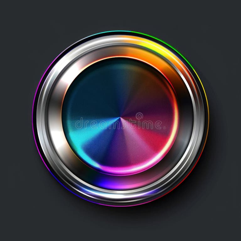 Futuristic Rainbow Circle Interface. Generative Ai Stock Photo - Image ...