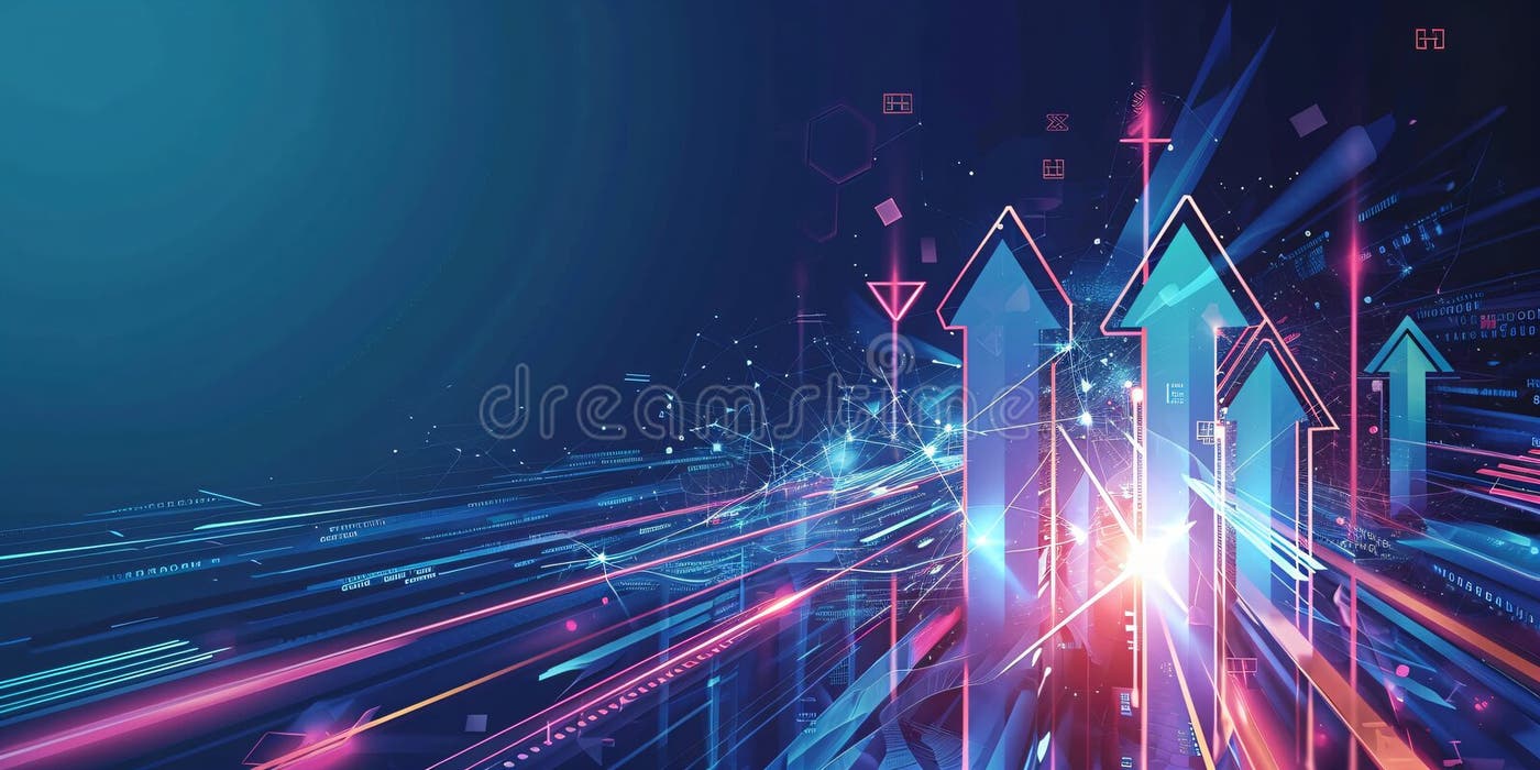 Futuristic Raise Arrow Chart Digital Transformation Stock Photos - Free ...