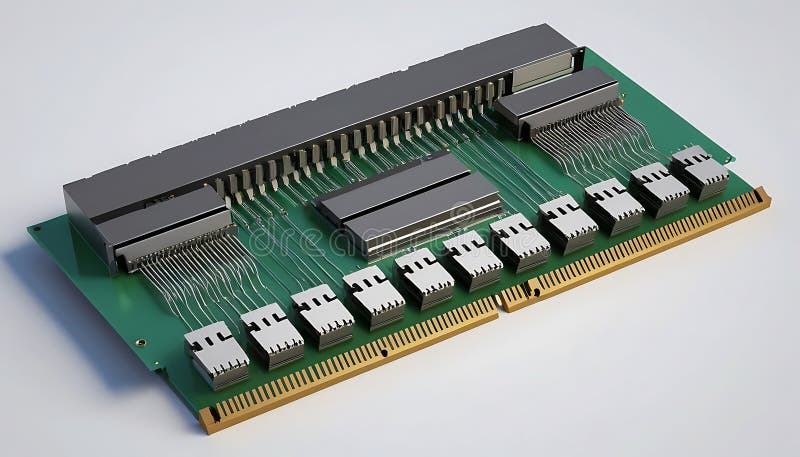 Futuristic RAM Module with Advanced Data Connections Stock Photo ...