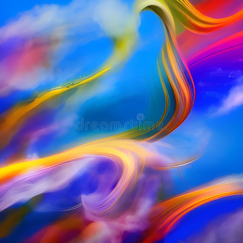 Futuristic Random Image Background, Colourful Cloud Smoke Abstract Line ...