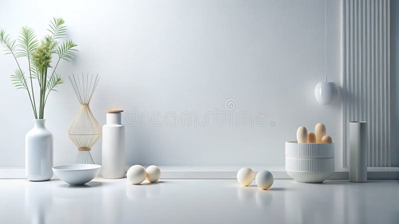 A Futuristic Rebirth Modern Objects with Leading Lines on a Clean Solid ...