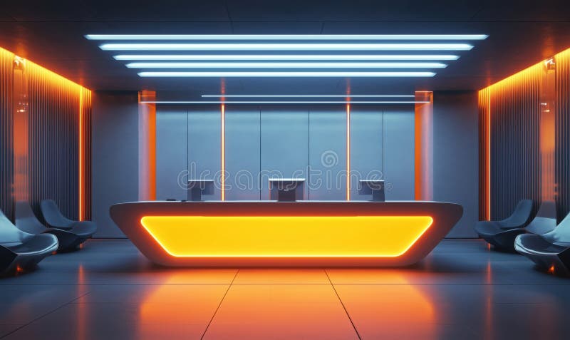 Futuristic Minimalist Reception Area Modern Design Elements Stock ...