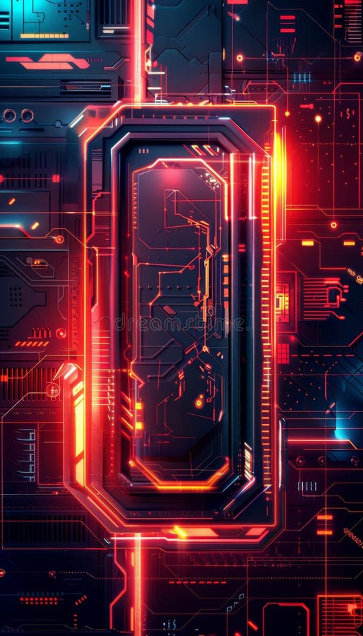 Futuristic Rectangular Cybersecurity Badge Design with Bold Graphics ...