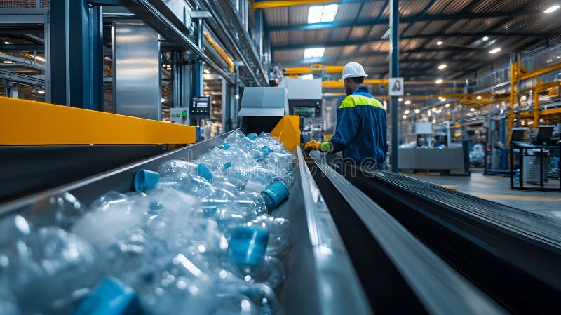 Futuristic Recycling Plant with Advanced Machinery Showcasing Efficient ...