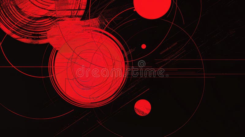 Futuristic Red and Black Circular Interface Design. Sci-fi Technology ...