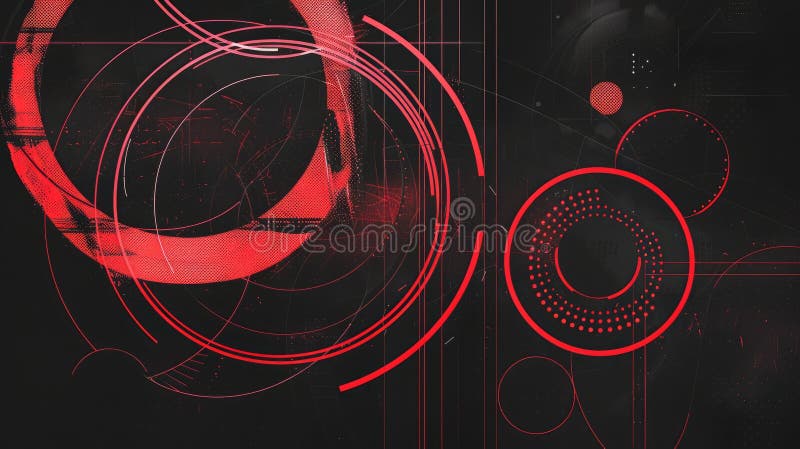 Futuristic Red and Black Circular Interface Design. Sci-fi Technology ...
