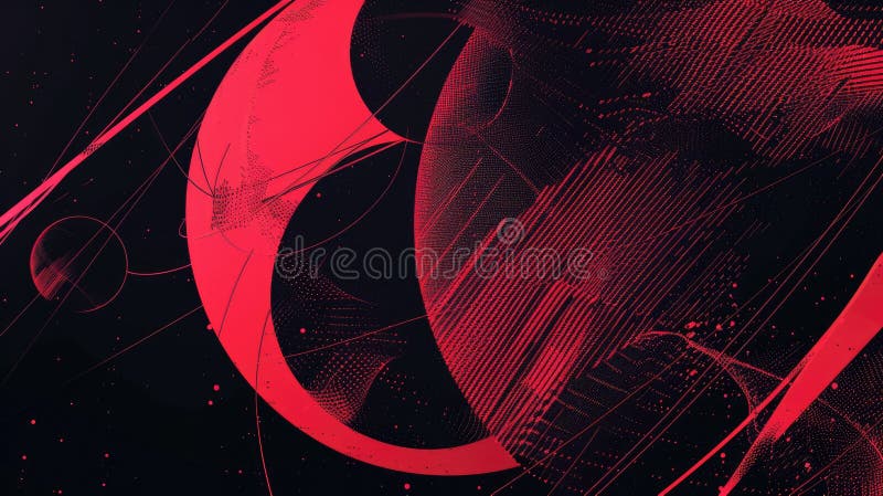 Futuristic Red and Black Circular Interface Design. Sci-fi Technology ...