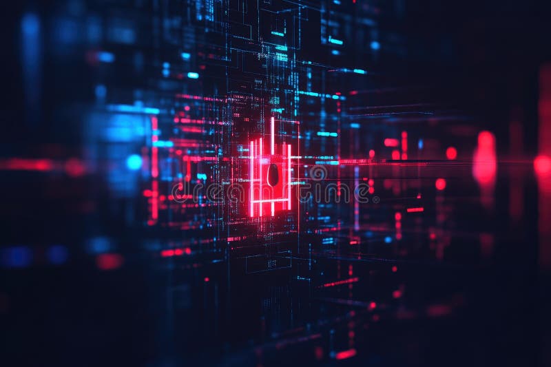 Futuristic Red Blockchain Concepts and Designs. Stock Illustration ...