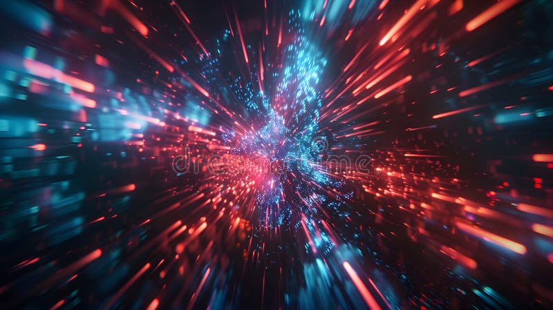 Futuristic Red Blue Light Explosion Animation Stock Illustration ...