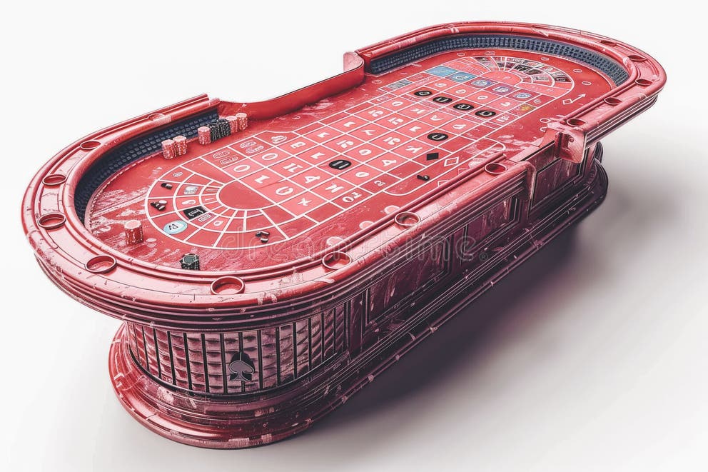 Futuristic Red Casino Roulette Table with Sci-Fi Elements Stock Photo ...