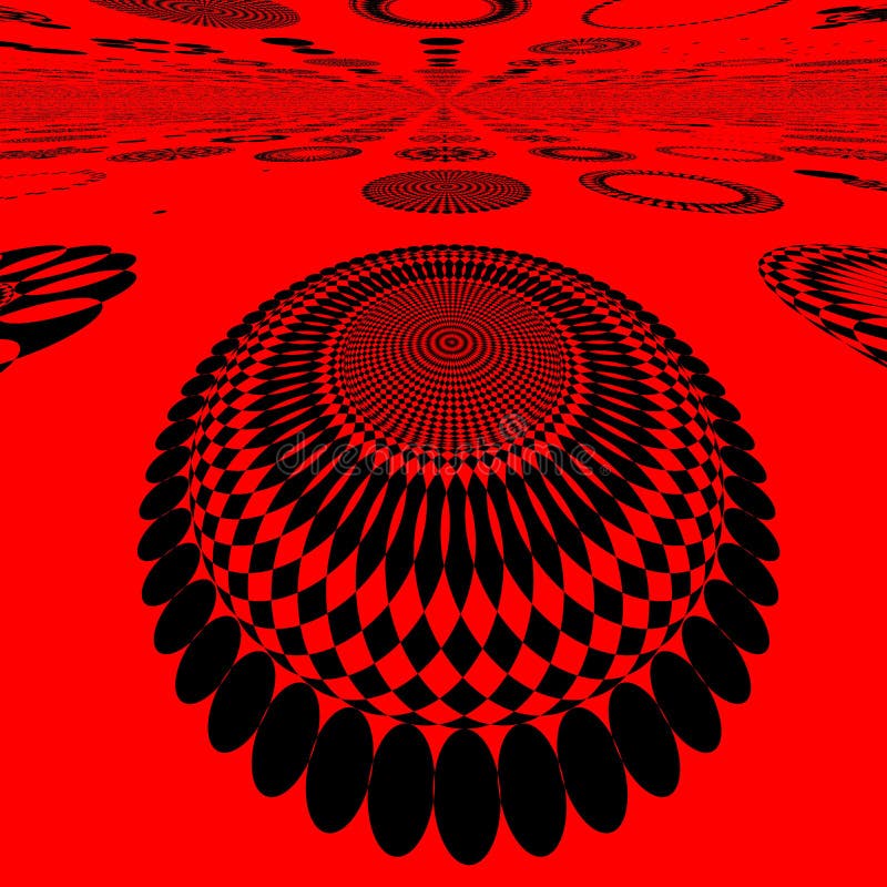 Futuristic Red Control with Diminishing Perspective Stock Illustration ...