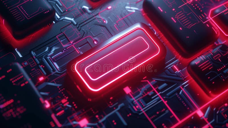 Futuristic Red Empty Key Button Template Stock Illustration ...