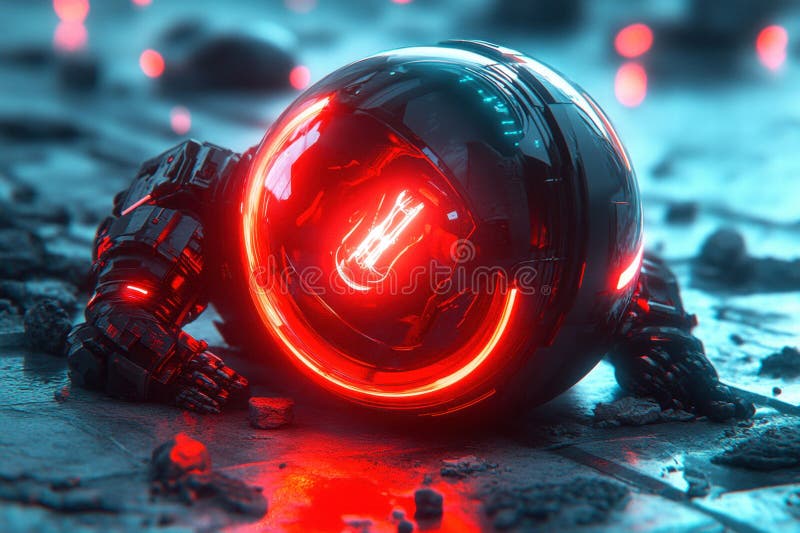 Futuristic Red Energy Core Mechanical Elements Stock Photos - Free ...