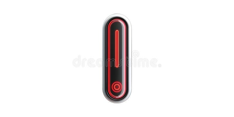 Futuristic Red Led Power Button Design. Modern Technology Interface ...