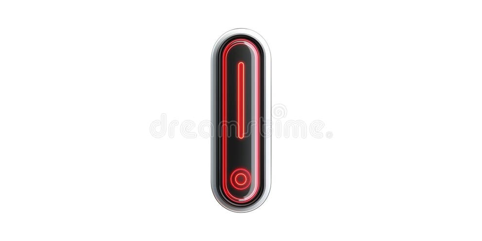 Futuristic Red Led Power Button Design. Modern Technology Interface ...