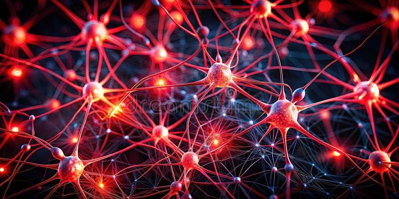 Futuristic Red Neural Network Abstract AI Technology Design for Data ...