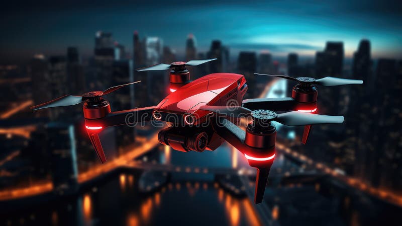 Futuristic Red Technology Background Stock Illustration - Illustration ...