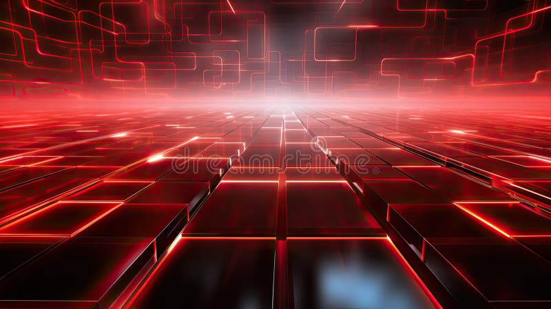 Futuristic Red Technology Background Stock Illustration - Illustration ...
