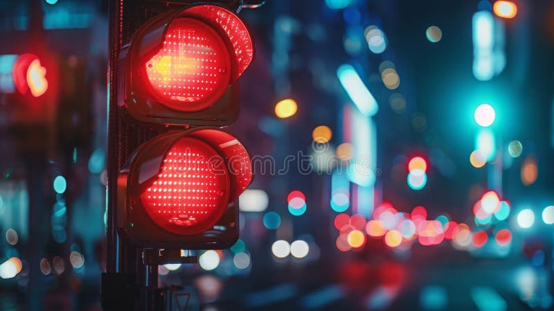 A Futuristic Red Traffic Light Equipped with AI Technology that Uses ...