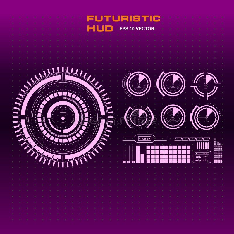 Futuristic Red Virtual Graphic Touch User Interface Stock Illustration ...