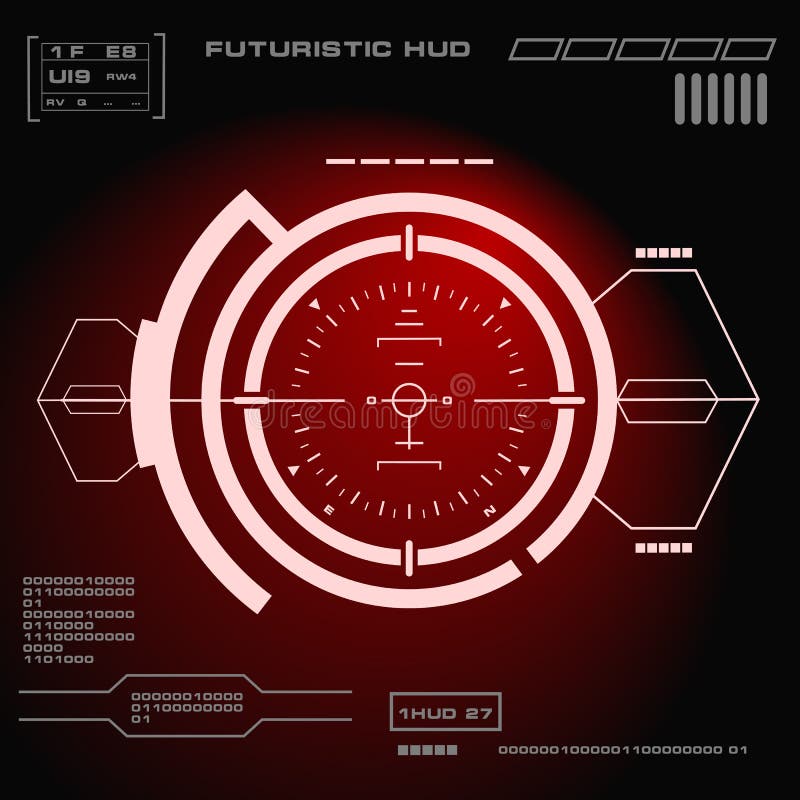 Futuristic Red Virtual Graphic Touch User Interface Stock Illustration ...