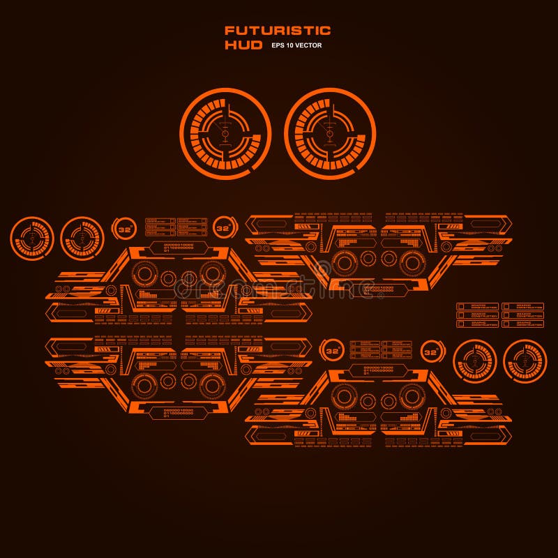 Futuristic Red Virtual Graphic Touch User Interface Stock Illustration ...