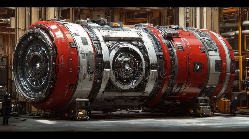 Futuristic Red & White Cargo Pod Stock Illustration - Illustration of ...
